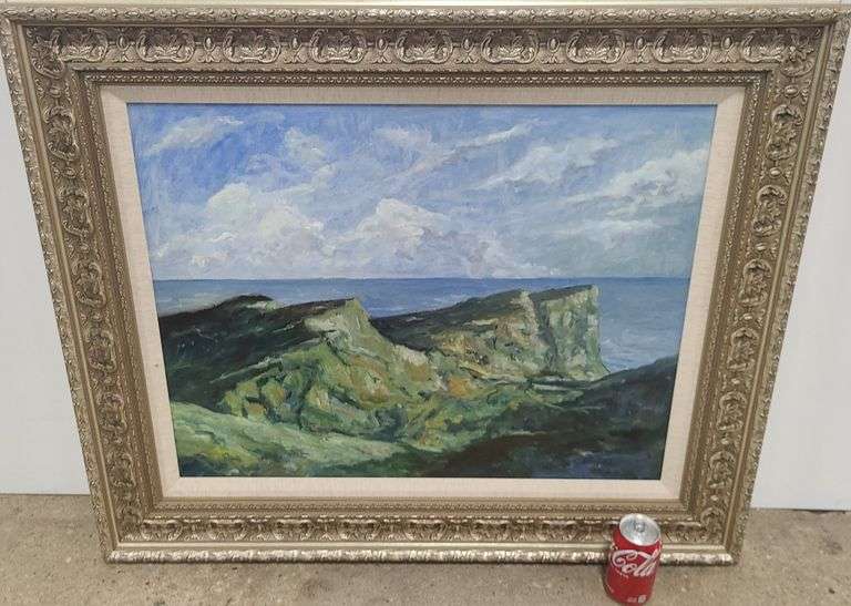 Manner of Walter Elmer Schofield cliff painting - Dixon's Auction at ...
