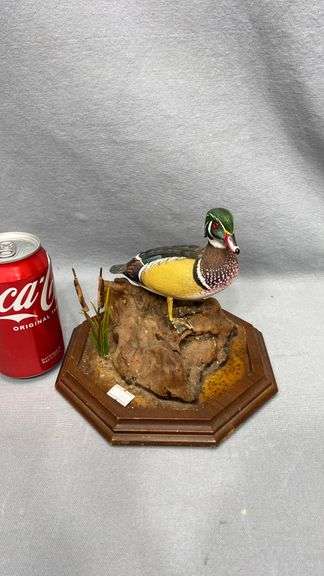 Larry Tawes Sr miniature wood duck sculpture - Dixon's Auction at Crumpton