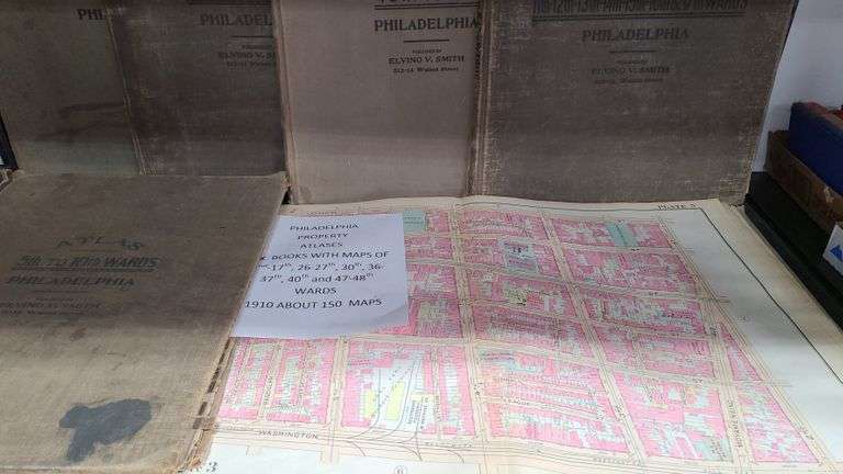 Ca. 1910 Antique Philadelphia Property Atlas Maps - Dixon's Auction at ...