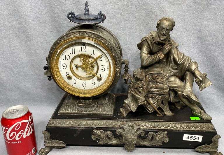 Antique Ansonia figural mantle clock - Dixon's Auction at Crumpton