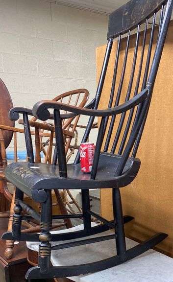 Empire marble-top pier table + rocking chair - Dixon's Auction at Crumpton