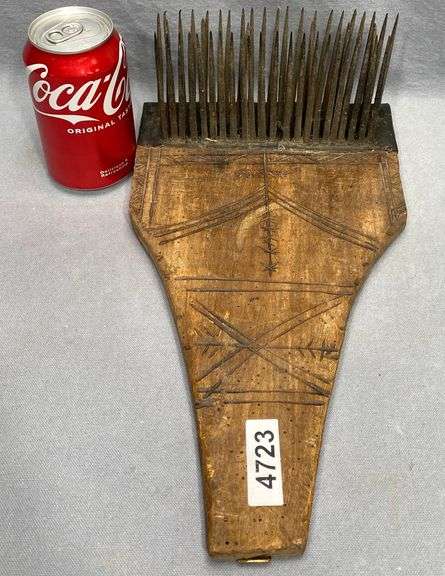Antique primitive flax comb - Dixon's Auction at Crumpton