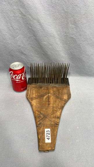 Antique primitive flax comb - Dixon's Auction at Crumpton