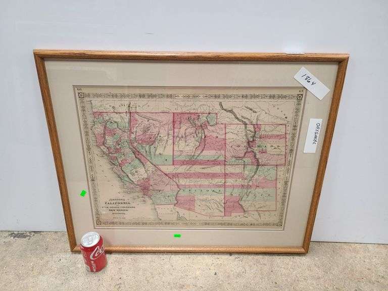 Antique 1864 map of southwestern states - Dixon's Auction at Crumpton