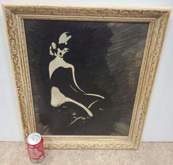 Modernist painting of shadowy woman, signed lower right - Dixon's ...