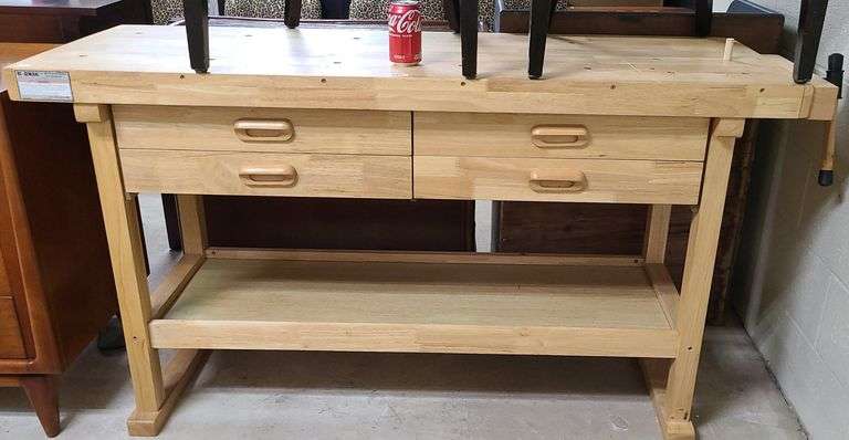 Modern US General 60" workbench with drawers - Dixon's Auction at Crumpton