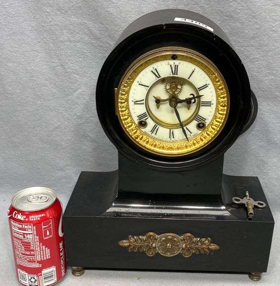 Antique Ansonia cast iron mantle clock - Dixon's Auction at Crumpton