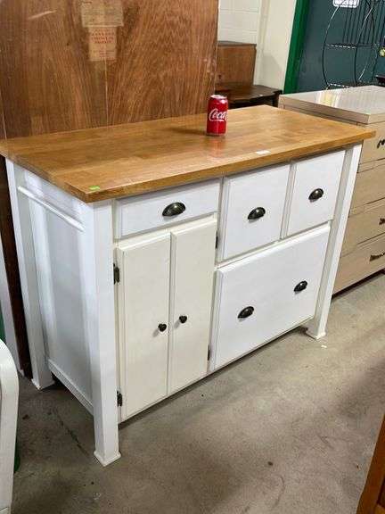 Modern kitchen island work table - Dixon's Auction at Crumpton