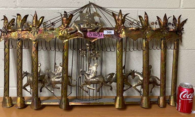 MCM metal carousel sculpture - Dixon's Auction at Crumpton