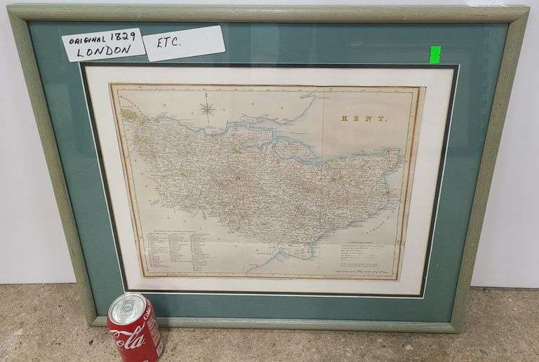 Antique 1829 map of London - Dixon's Auction at Crumpton