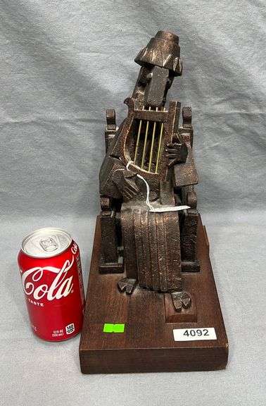 Frank Meister bronze sculpture on wooden base - Dixon's Auction at Crumpton