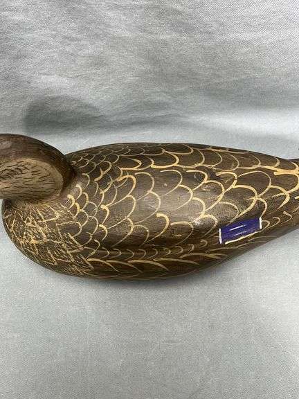 Jimmy Bowden black duck decoy - Dixon's Auction at Crumpton