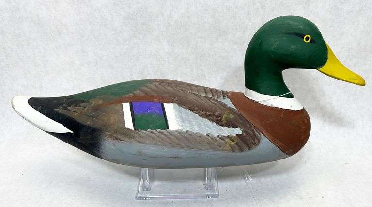 Charles Jobes 2001 mallard duck decoy - Dixon's Auction at Crumpton