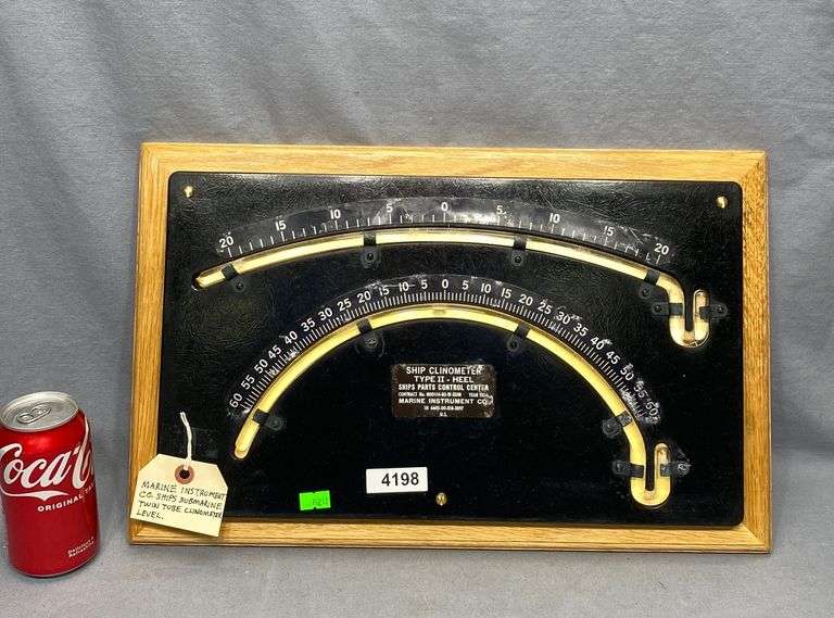Marine Instrument Co. ships submarine twin tube clinometer leveler ...