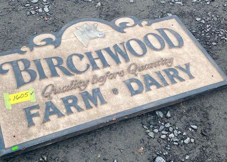 vintage wooden farm and dairy sign - Dixon's Auction at Crumpton