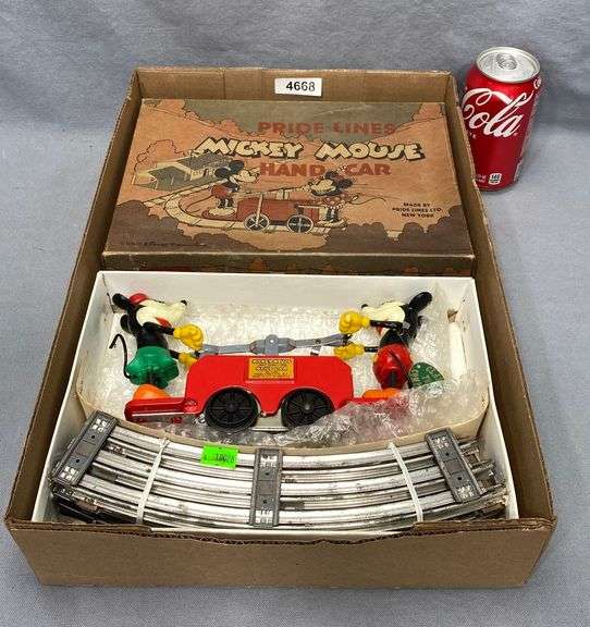 Pride Lines Mickey Mouse Hand Car toy w/ box - Dixon's Auction at Crumpton