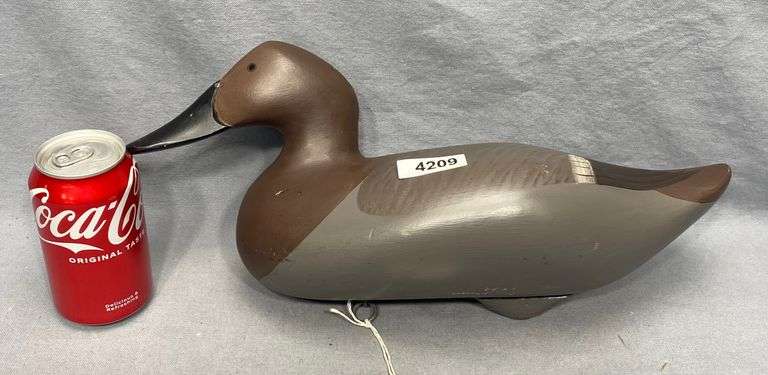 Capt. Bill Collins 1989 canvasback hen decoy - Dixon's Auction at Crumpton