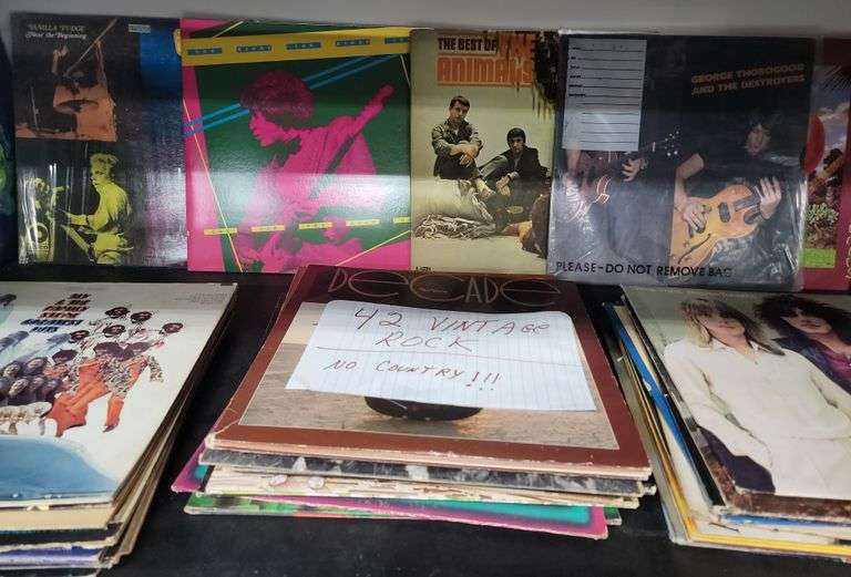42 Vintage Rock Record Albums - Dixon's Auction at Crumpton