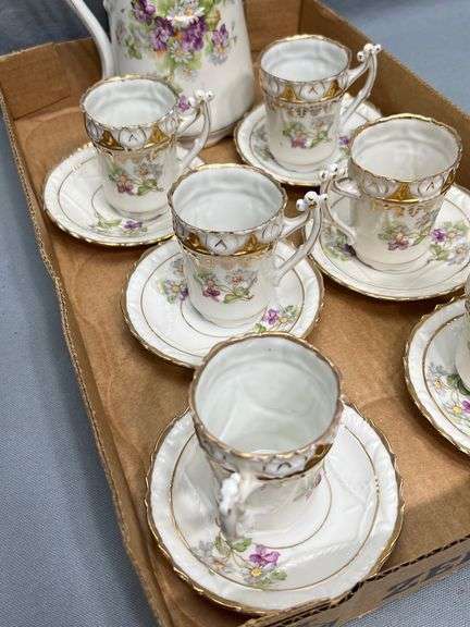 Antique German porcelain chocolate pot set - Dixon's Auction at Crumpton