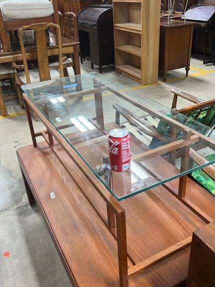 Komfort Danish MCM style glass-top coffee table - Dixon's Auction at ...