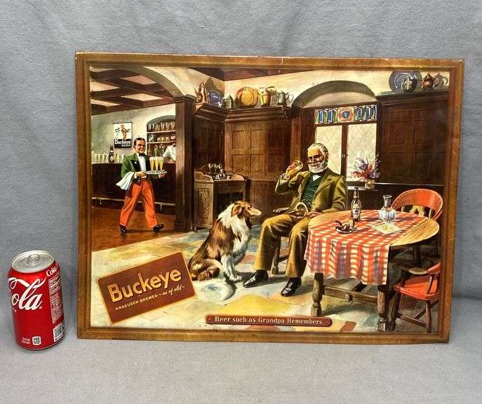 Vintage Buckeye beer advertising sign - Dixon's Auction at Crumpton