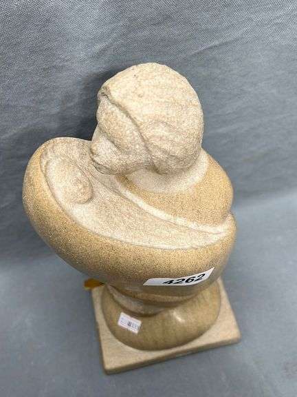 Native American stone sculpture-signed - Dixon's Auction at Crumpton