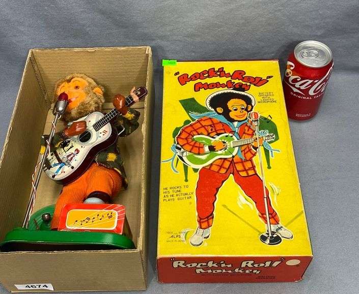 VIntage Marx Rockin Roy Monkey battery operated toy w/ box - Dixon's ...