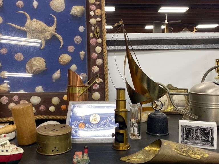 Lot Framed Shadowbox Shell Display, Watering Can, Seashells etc - Dixon ...