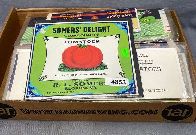 Lot of vintage produce labels - Dixon's Auction at Crumpton