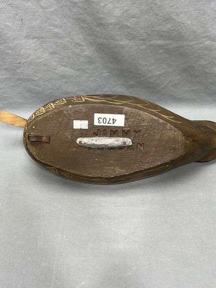 Jimmy Bowden black duck decoy - Dixon's Auction at Crumpton