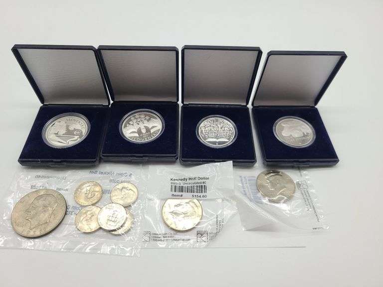 4 silver coins and collectible us coin lot - Dixon's Auction at Crumpton