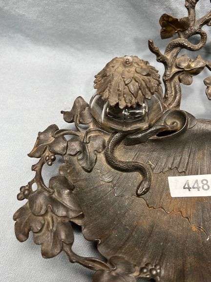 Antique E.G. Zimmerman cast iron snake inkstand - Dixon's Auction at ...