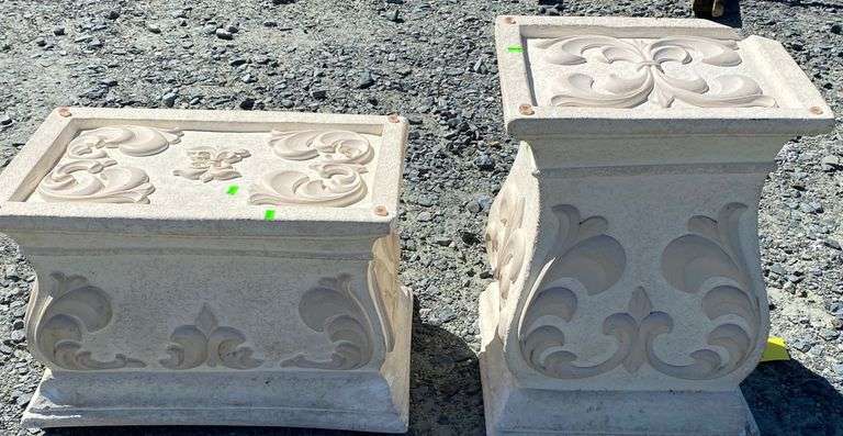(2) Plaster Table Bases (chips) - Dixon's Auction at Crumpton