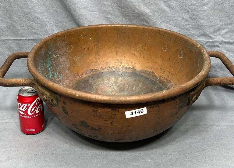 Large antique copper chocolate pot - Dixon's Auction at Crumpton