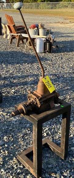 Vintage transmission shifter on stand - Dixon's Auction at Crumpton