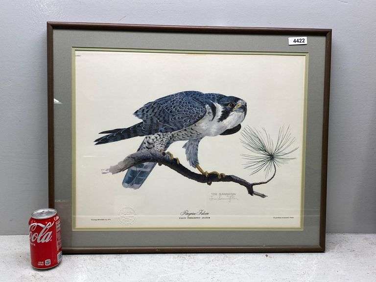 Tom Dunnington falcon print - Dixon's Auction at Crumpton