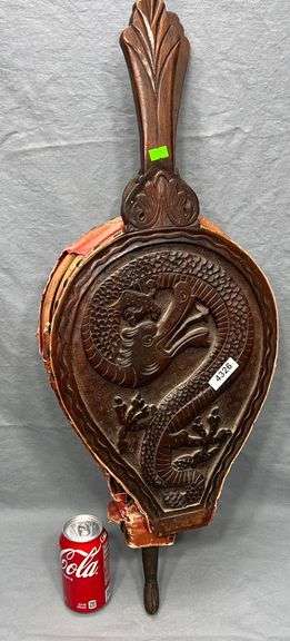 Antique carved dragon bellows by Paula Marr Collier - Dixon's Auction ...