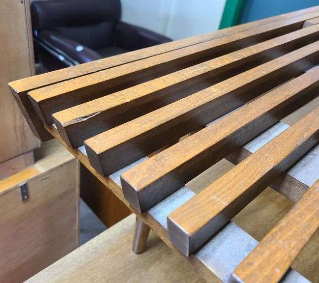 MCM slat bench coffee table - Dixon's Auction at Crumpton