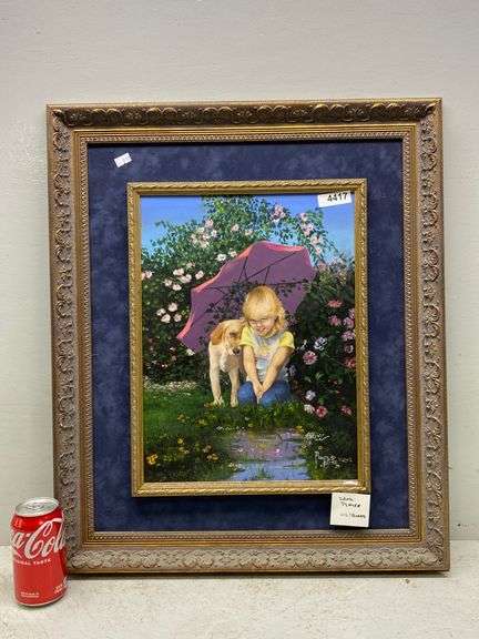 David Player oil on board painting - Dixon's Auction at Crumpton