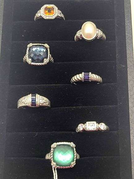 7 Judith Ripka Sterling Silver Rings - Dixon's Auction at Crumpton