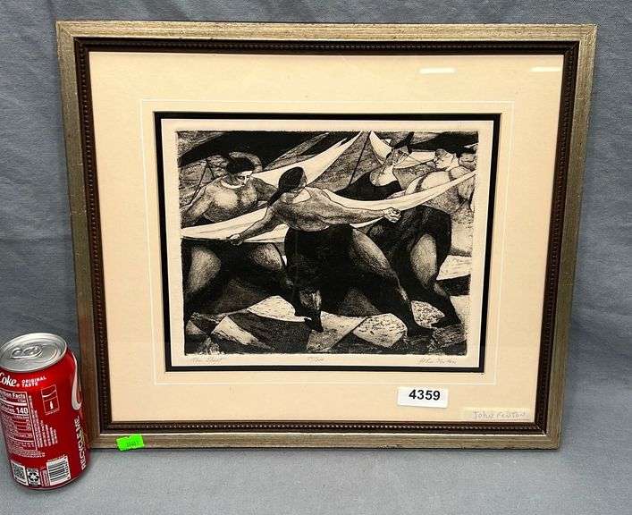 John Fenton pencil signed etching - Dixon's Auction at Crumpton