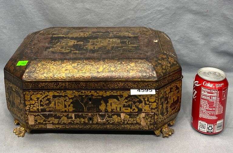 Antique Chinese lacquered sewing box - Dixon's Auction at Crumpton