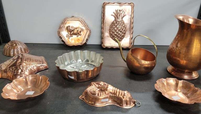 Lot Vintage Copper Food Molds - Dixon's Auction at Crumpton