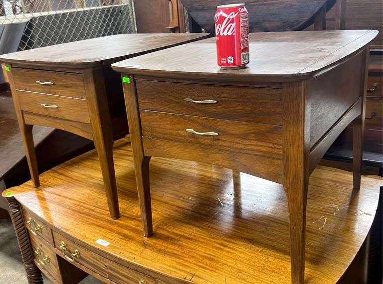 Pair MCM end tables with laminate tops - Dixon's Auction at Crumpton
