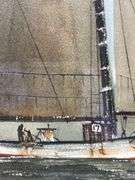 Stephen Bleinberger sloop painting - Dixon's Auction at Crumpton