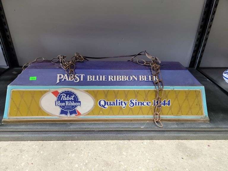Lot Pabst Blue Ribbon Pool Table Beer Advertising Lamp - Dixon's ...