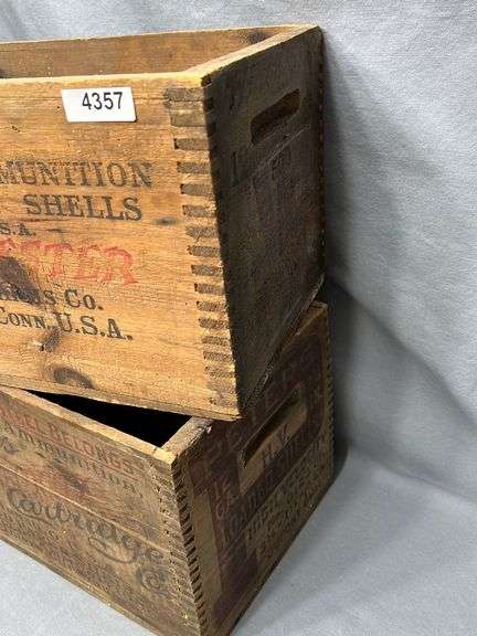 2 Vintage shotgun shell advertising crates - Dixon's Auction at Crumpton