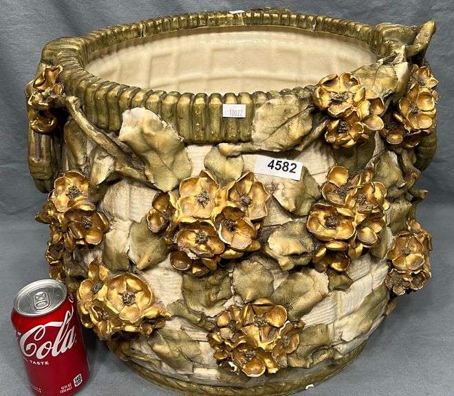 Antique Amphora Teplitz pottery jardiniere-As-Is - Dixon's Auction at ...