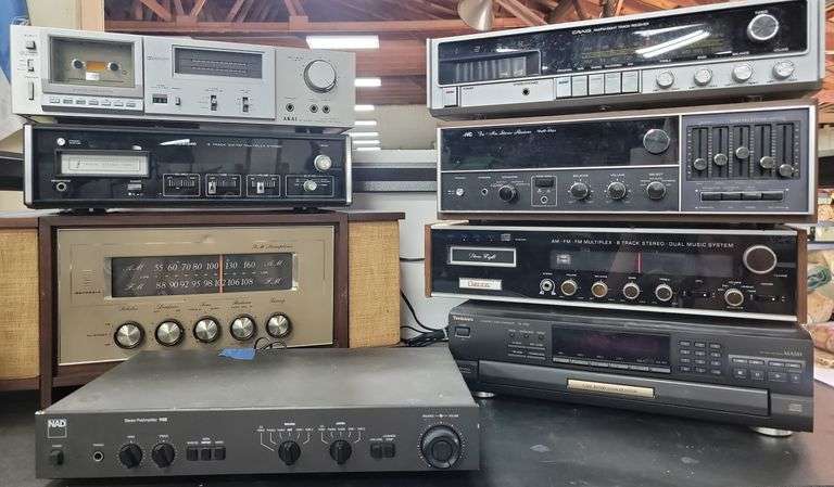 Lot Vintage Stereo Receivers, 8-Track Players etc - Dixon's Auction at ...