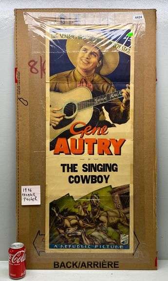 Vintage Gene Autry poster - Dixon's Auction at Crumpton